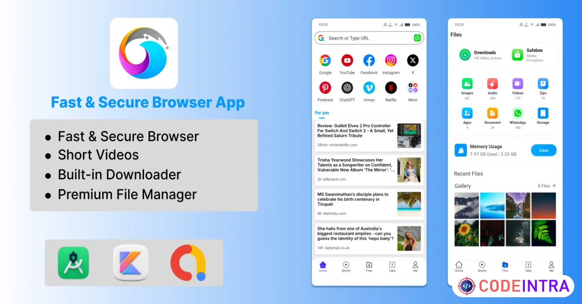 Angel Fast And Secure Browser Android - Codeintra