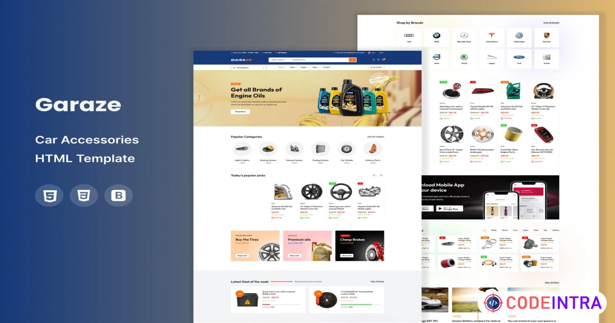 Garaze - Car Accessories HTML Template - Codeintra