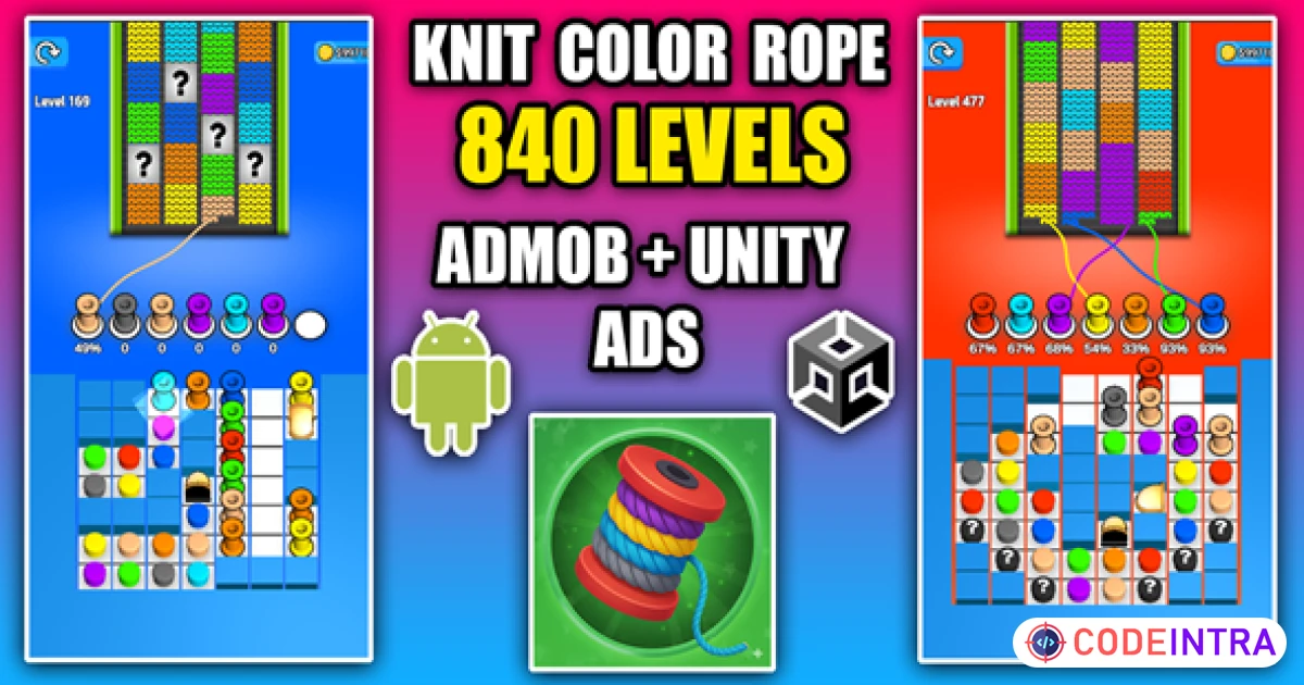 Knit Color Rope Sort Jam Puzzle Unity Source Code - Codeintra