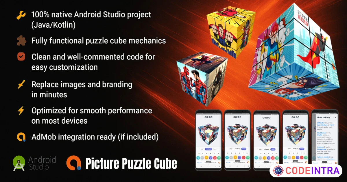 Picture Puzzle Cube Game – Android Source Code - Codeintra